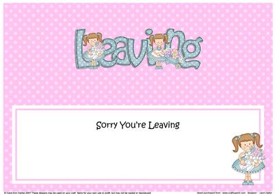 Sorry You're Leaving Girlz Large Dl Matching Insert - CUP417539_359 ...