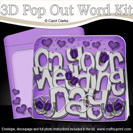 3D Wedding Day with Roses Pop Out Word Card Kit - CUP419764_359 ...
