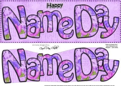 Happy Name Day Large Dl Quick Card 3D Decoupage - CUP425988_359 ...