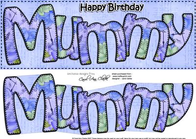 Large Dl Happy Birthday Mummy Card & 3D Decoupage - CUP427368_359 ...