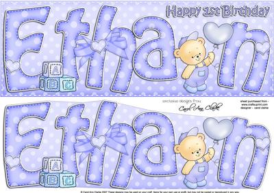Large Dl Happy 1st Birthday Ethan Card & 3D Decoupage - CUP427397_359 ...