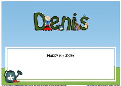 Happy Birthday Denis Matching Large Dl Insert - CUP432903_359 ...