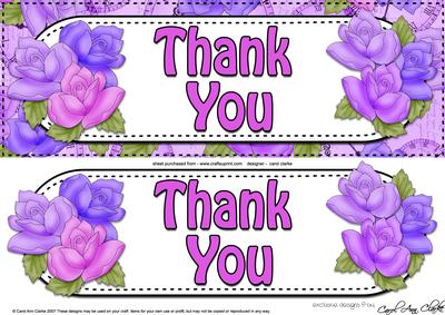 Large Dl Thank You Roses Card & 3D Decoupage - CUP433505_359 | Craftsuprint