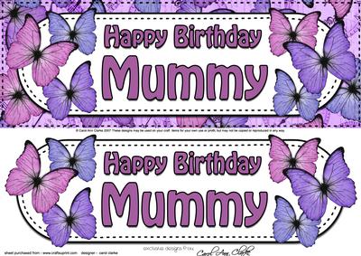 Large Dl Birthday Mummy Butterflies Card & 3D Decoupage - CUP433931_359 ...