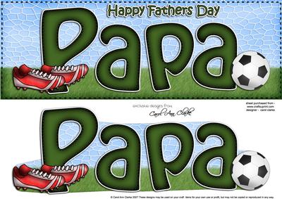 Large Dl Fathers Day Papa Football Card N 3D Decoupage - CUP433965_359 ...