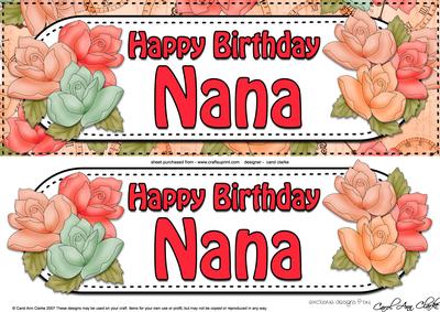 Large Dl Birthday Nana Roses Card & 3D Decoupage - CUP437935_359 ...