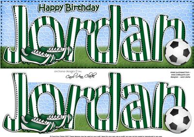Large Dl Birthday Jordan Football Card & 3D Decoupage - CUP439403_359 ...