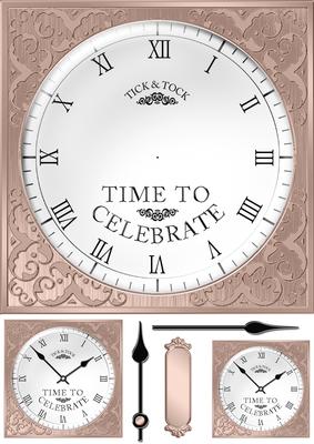 8 x 8 Time to Celebrate Clock Topper with 3D Decoupage Hands ...