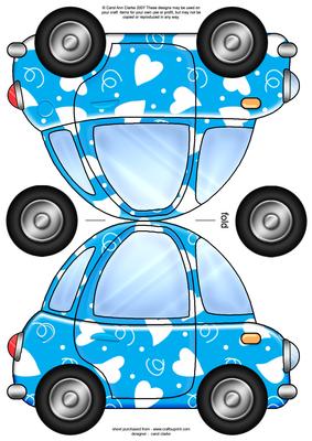 Funky Love Bug Car Shaped Card - CUP440453_359 | Craftsuprint