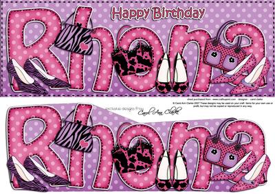 Large Dl Birthday Rhona Shoes & Bags Card & 3D Decoupage - CUP440521 ...