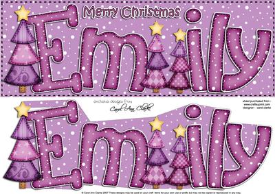 Merry Christmas Emily Xmas Trees Large Dl & 3D Decoupage - CUP444553 ...
