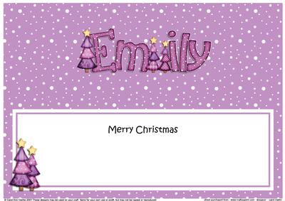 Merry Christmas Emily Xmas Trees Matching Large Dl Insert - CUP444554 ...