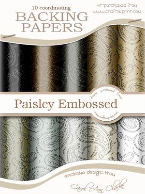 'paisley Embossed' Neutral Backing Paper Kit - CUP44534_359 | Craftsuprint