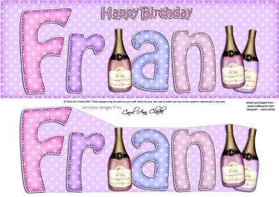 Birthday Fran Champagne Large Dl 3D Decoupage - CUP445529_359 ...