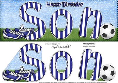 Large Dl Birthday Son Football Card & 3D Decoupage - CUP447295_359 ...