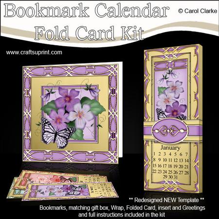 Butterfly & Violas Bookmark Calendar Fold Card Kit - CUP448664_359 ...