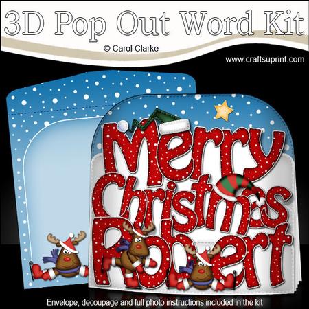 Merry Christmas Robert Rudolph Pop Out Xmas Word Card - CUP449142_359 ...