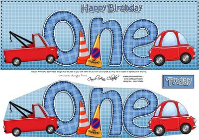1st Birthday Cars Large Dl Quick Card N 3D Decoupage - CUP450089_359 ...