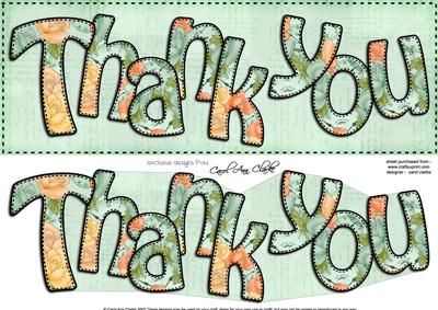 Large Dl Thank You Roses Card & 3D Decoupage - CUP450411_359 | Craftsuprint