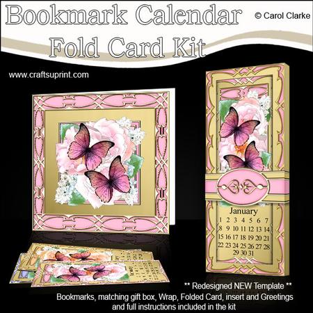 Flowers & Butterflies Bookmark Calendar Fold Card Kit - CUP450437_359 ...