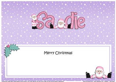 Merry Christmas Sadie Santa Matching Large Dl Insert - CUP451600_359 ...