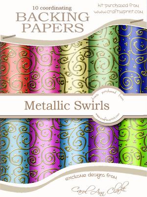 Festive 'gold Metallic Swirls' Backing Papers Kit - CUP45295_359 ...