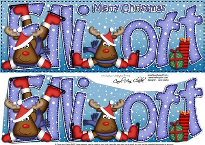 Merry Christmas Elliott Rudolph Large Dl & 3D Decoupage - CUP454536_359 ...
