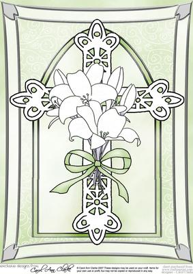 A4 Cross with Lillies - CUP45585_359 | Craftsuprint