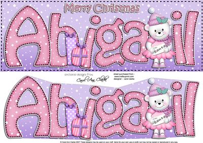 Merry Christmas Abigail Teddy Tess Large Dl & 3D Decoupage - CUP457728 ...