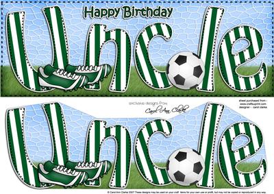 Large Dl Birthday Uncle Football Card & 3D Decoupage - CUP467833_359 ...