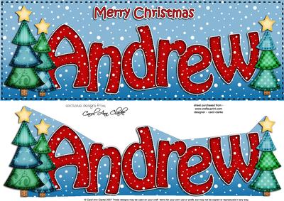 Merry Christmas Andrew Trees Large Dl & 3D Decoupage - CUP472992_359 ...