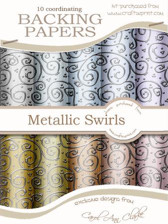 Metallics 'silver Metallic Swirls' Backing Papers Kit - CUP47307_359 ...