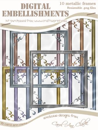Square 'metallic Frame' Digital Embellishments - CUP47549_359 ...