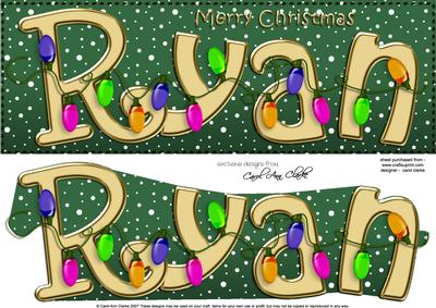 Merry Christmas Ryan Lights Large Dl & 3D Decoupage - CUP478017_359 ...