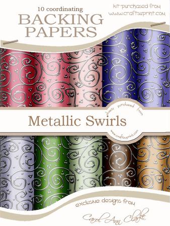 Pretty Rose 'silver Metallic Swirls' Backing Papers Kit - CUP47851_359 ...