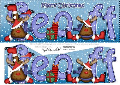 Merry Christmas Geoff Rudolph Large Dl & 3D Decoupage - CUP479385_359 ...