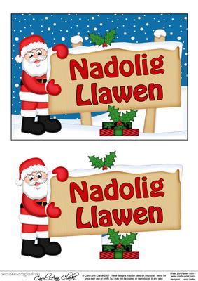 Xmas Welsh Santa Signpost 5x7 Easicut Decoupage - CUP483309_359 ...