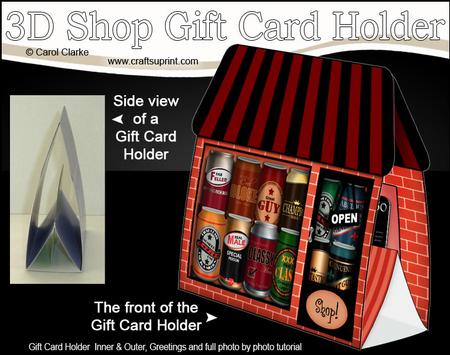 3D Little Beer Shop Gift Card Holder - CUP487363_359 | Craftsuprint