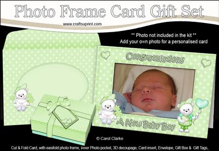 New Baby Boy Easicut Photo Frame Card Gift Set - CUP487365_359 ...