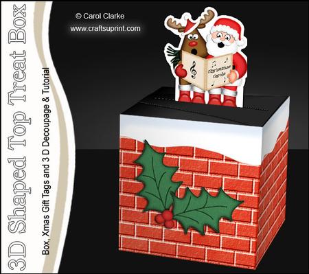 3D Xmas Singing Santa & Rudolph Shaped Top Gift Box Mini Kit ...