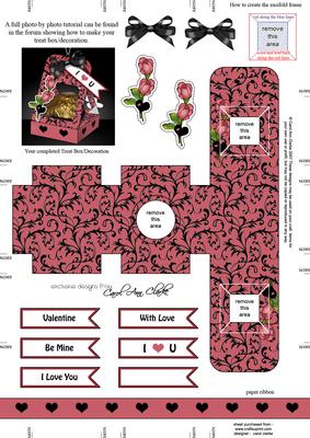 Roses 3D Valentine Treat Box Easifold Frame - CUP492318_359 | Craftsuprint