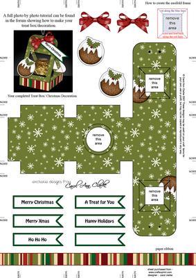 Pudding 3D Xmas Treat Box Tree Decoration Easifold Frame - CUP492505 ...