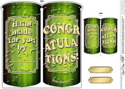 Congratulations Beer Can Shaped Card - CUP493356_359 | Craftsuprint