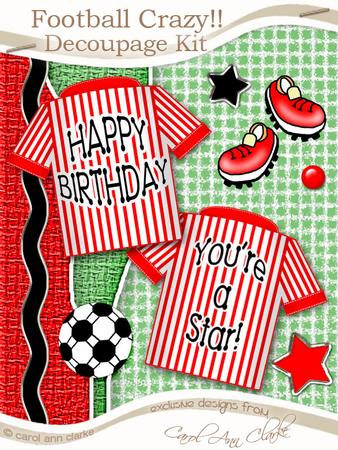 Football Crazy!! Kit in Red with Step by Step Decoupage - CUP49926_359 ...