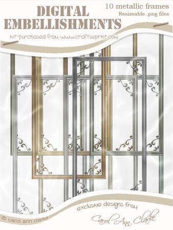 Neutrals Dl 'metallic Frame' Digital Embellishments - CUP51071_359 ...