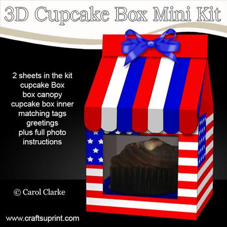 3D Usa Flag Milk Carton Cupcake or Treat Box Mini Kit - CUP511109_359 ...