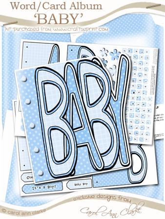 Baby Word Book Kit in Baby Blue - CUP51941_359 | Craftsuprint