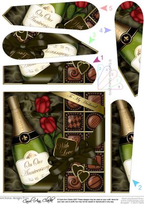 Husband Anniversary Champers Chocs & Roses Fan Pyramage - CUP519717_359 ...