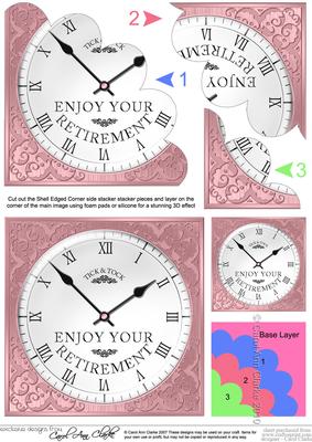 Retirement Clock Shell Edged Corner Side Stacker - CUP520234_359 ...