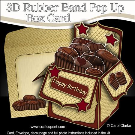 3D Chocolate Lovers Rubber Band Pop Up Box Card - CUP526890_359 ...